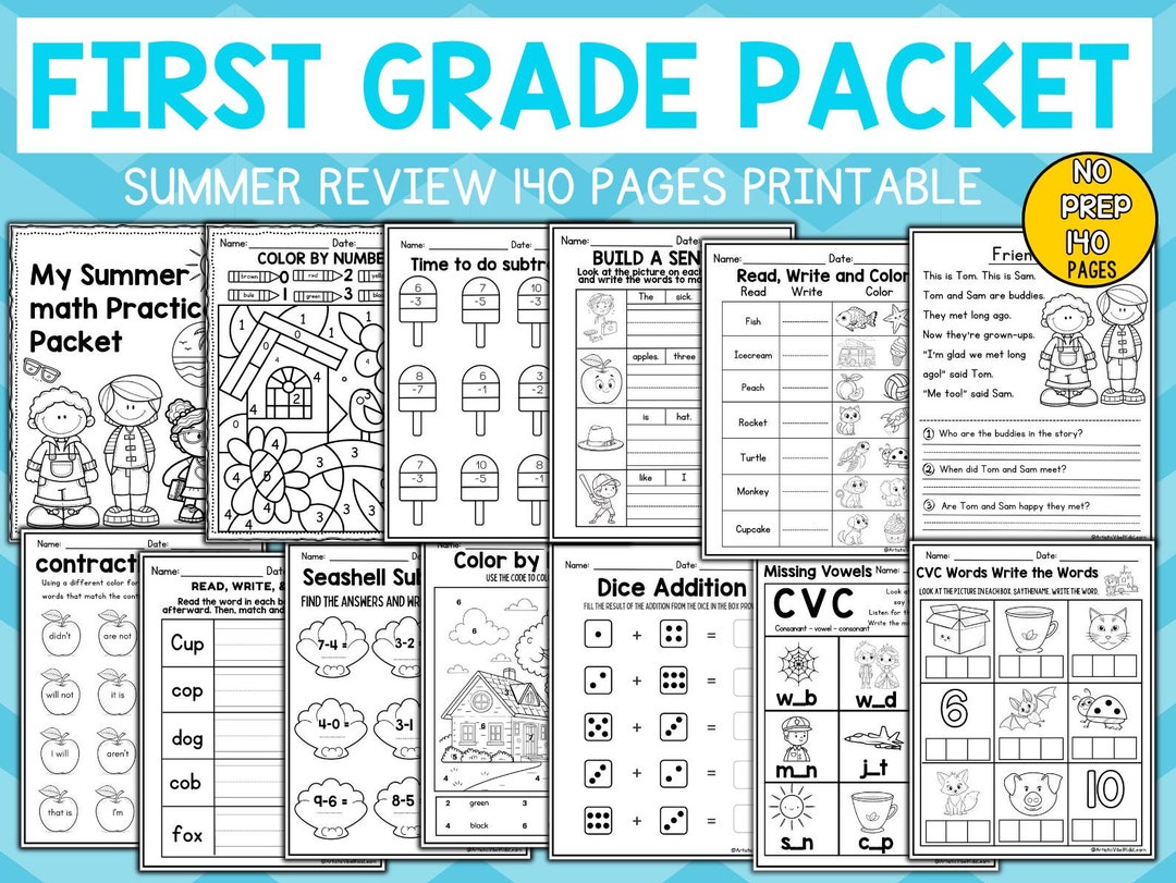 First Grade Summer Review Worksheets Teacher Resources Worksheet Math ...