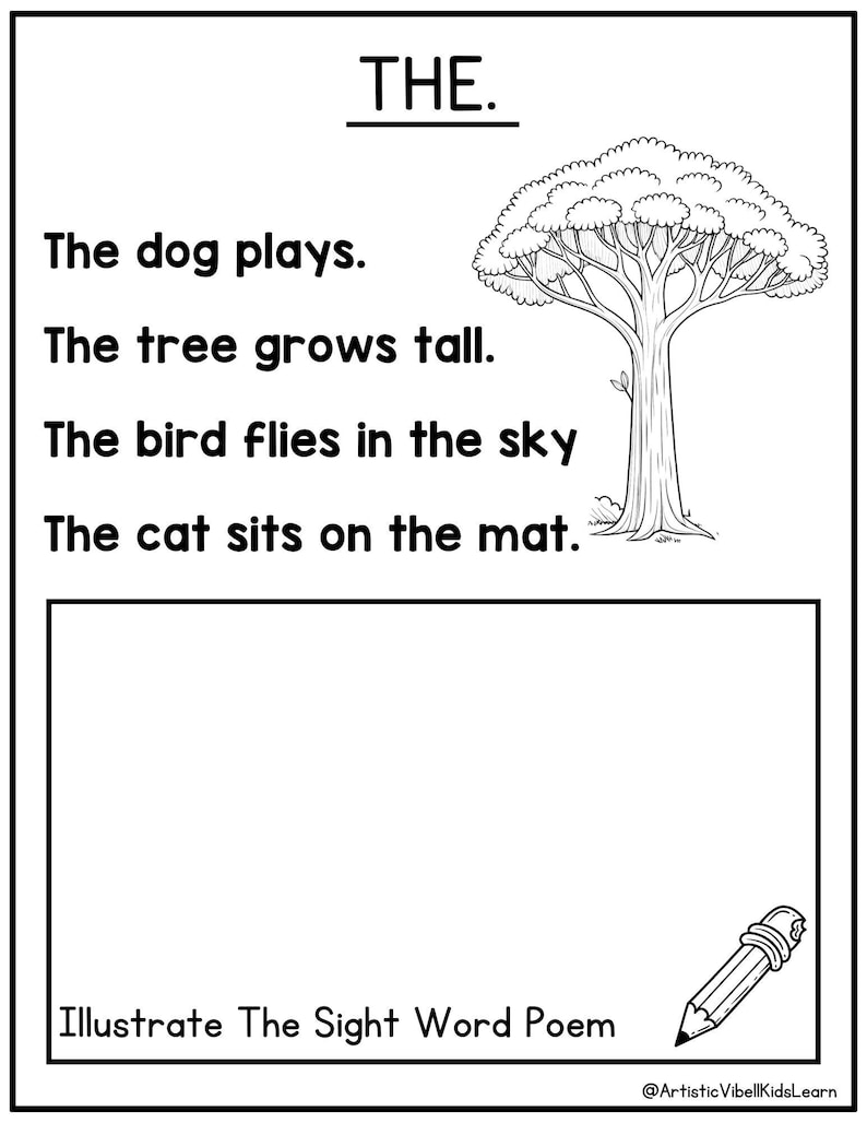 50 Printable Fry's Sight Word Poems Pages Reading Sentences and ...