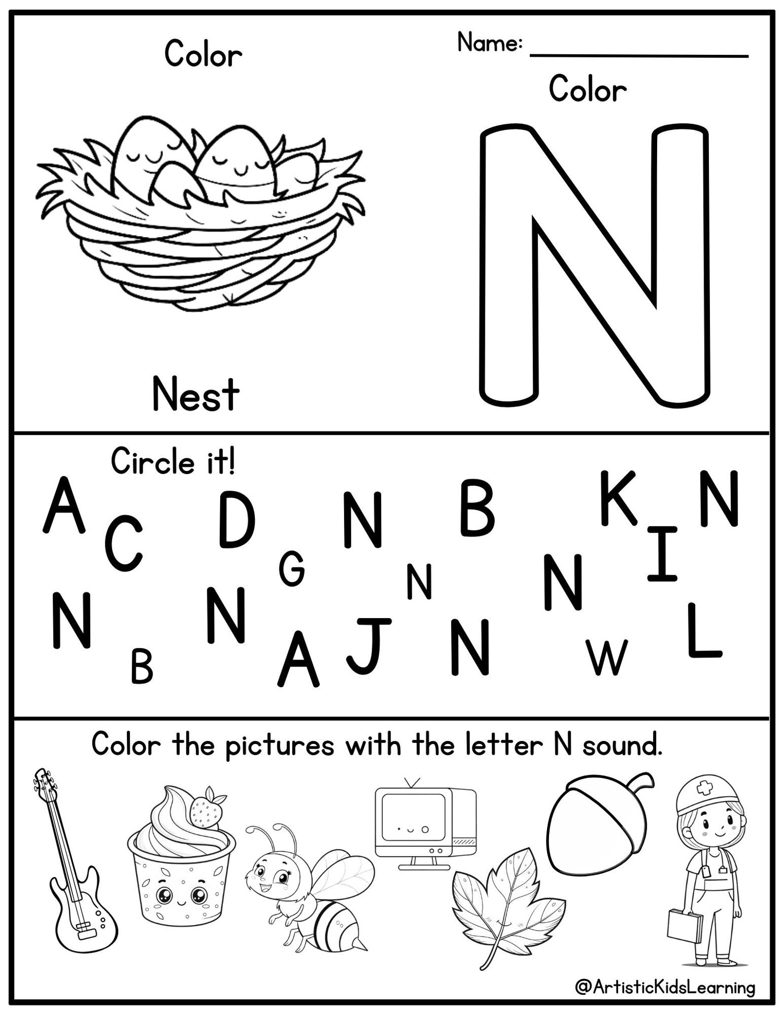 26 Printable Alphabet Letter Sounds Worksheets. Preschool-kindergarten ...