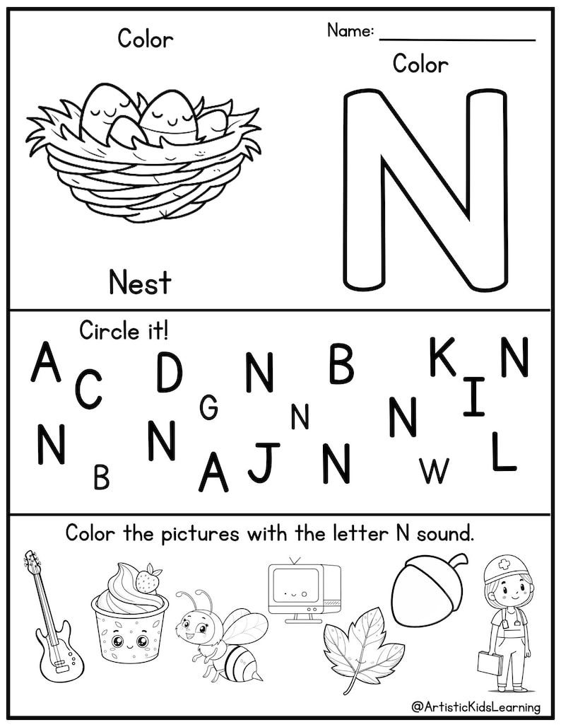26 Printable Alphabet Letter Sounds Worksheets. Preschool-kindergarten ...