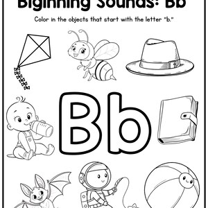 Alphabet Beginning Sounds Coloring Pages Beginning Sounds Worksheets ...