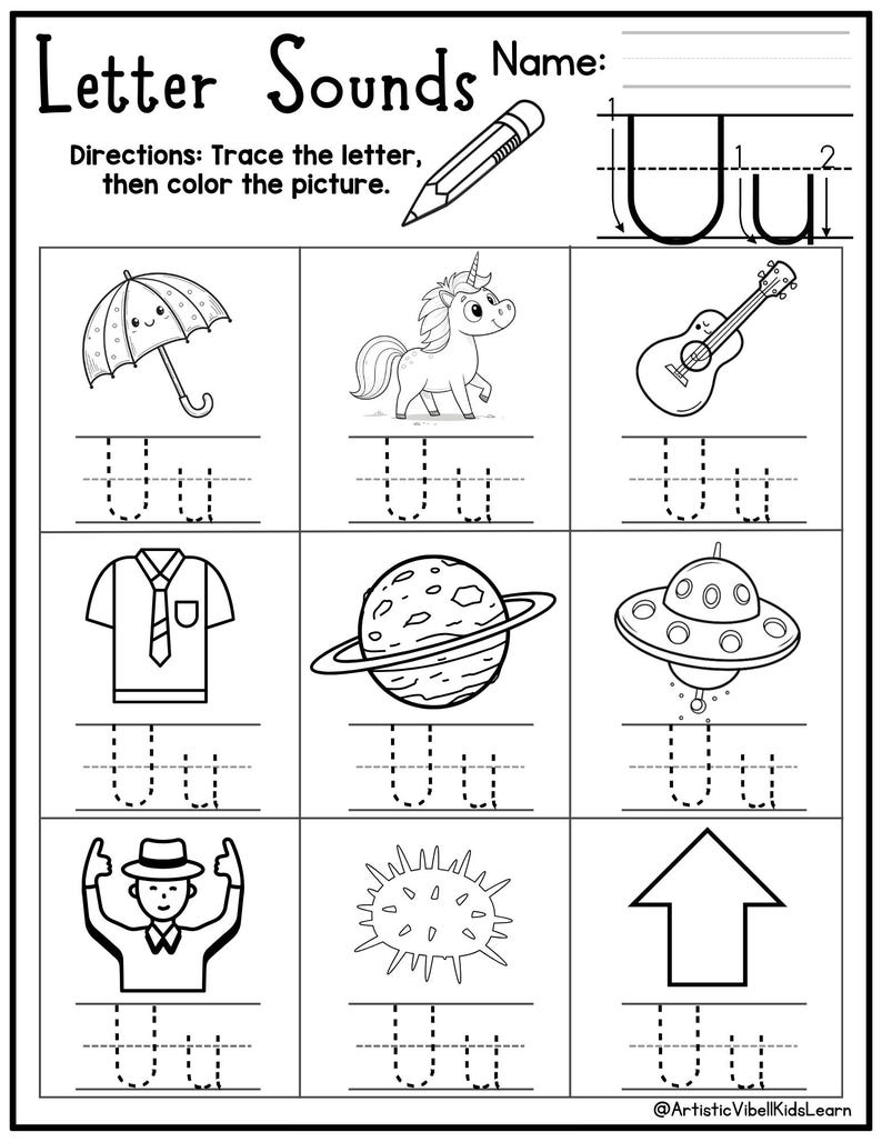 26 Printable Alphabet Letter Sounds Worksheets. Kindergarten ...