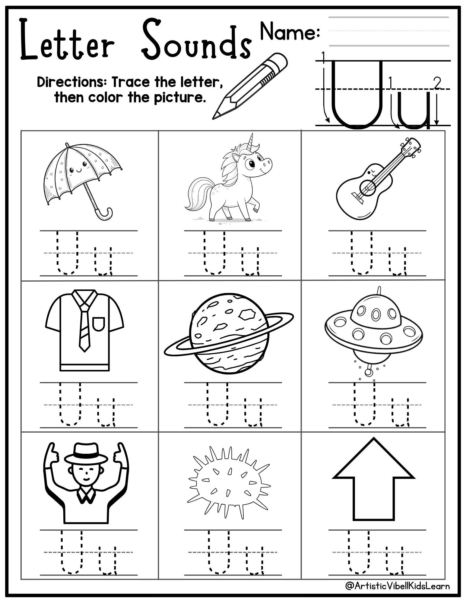 26 Printable Alphabet Letter Sounds Worksheets. Kindergarten ...