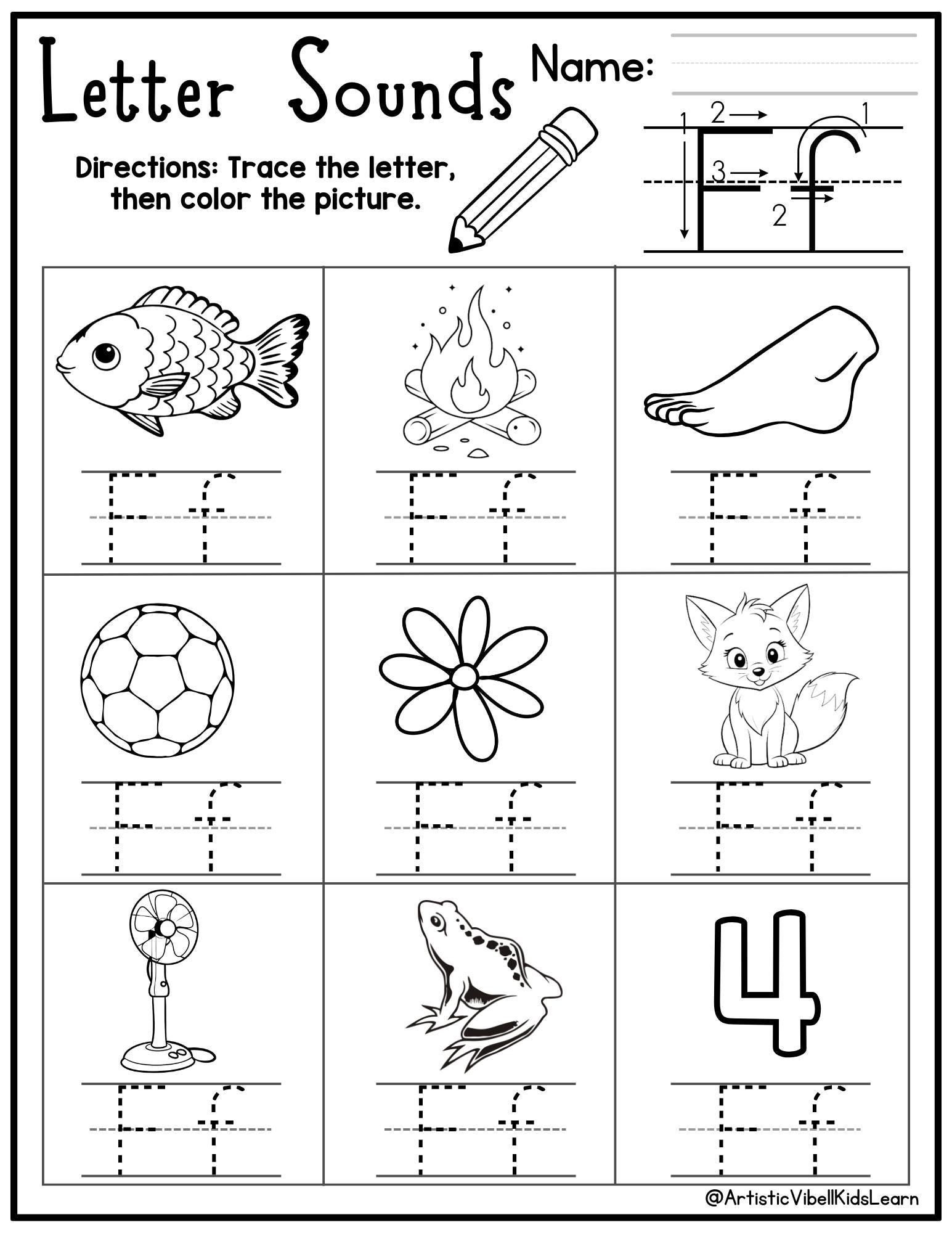 26 Printable Alphabet Letter Sounds Worksheets. Kindergarten ...