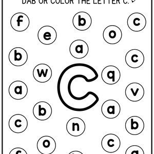 26 Printable Alphabet Lowercase Dab It Worksheets. Preschool-kdg ...