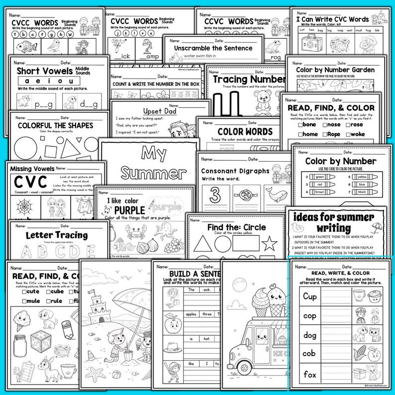 First Grade Summer Review Worksheets Teacher Resources Worksheet Math ...