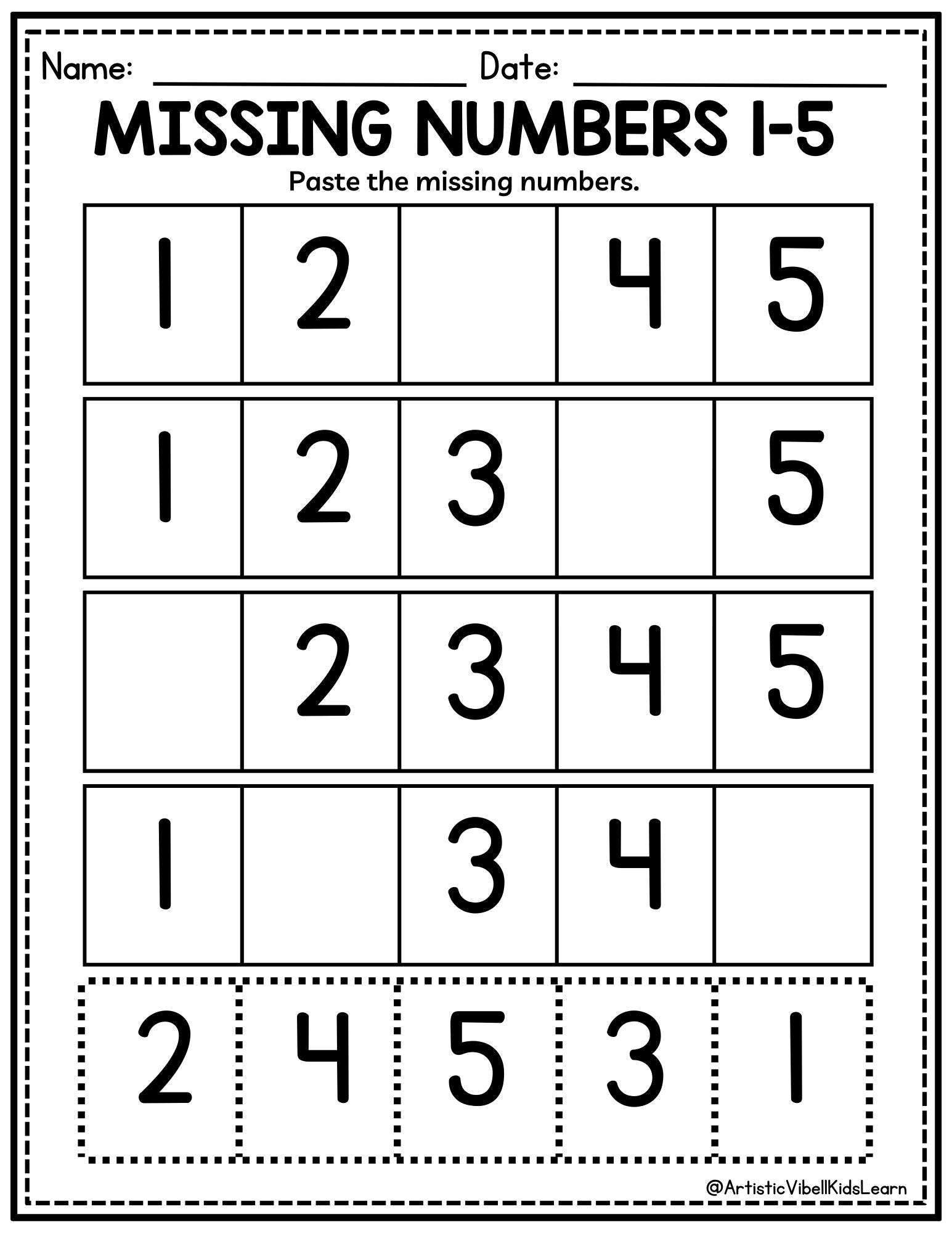 Numbers 1-20 Trace, Count, and Color Worksheets Preschool Numbers ...