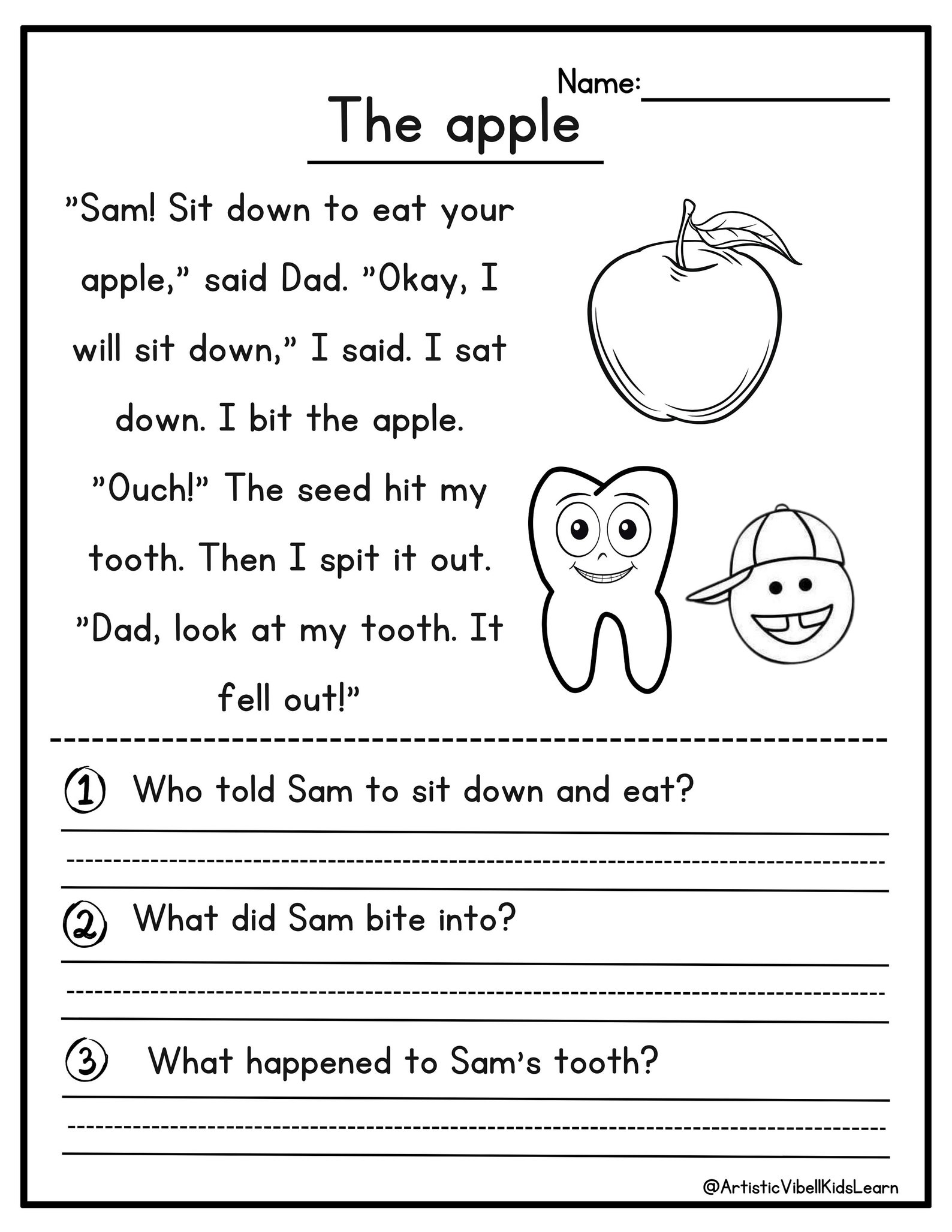 50 Kindergarten 1st Grade Reading Comprehension Passages Worksheets ...