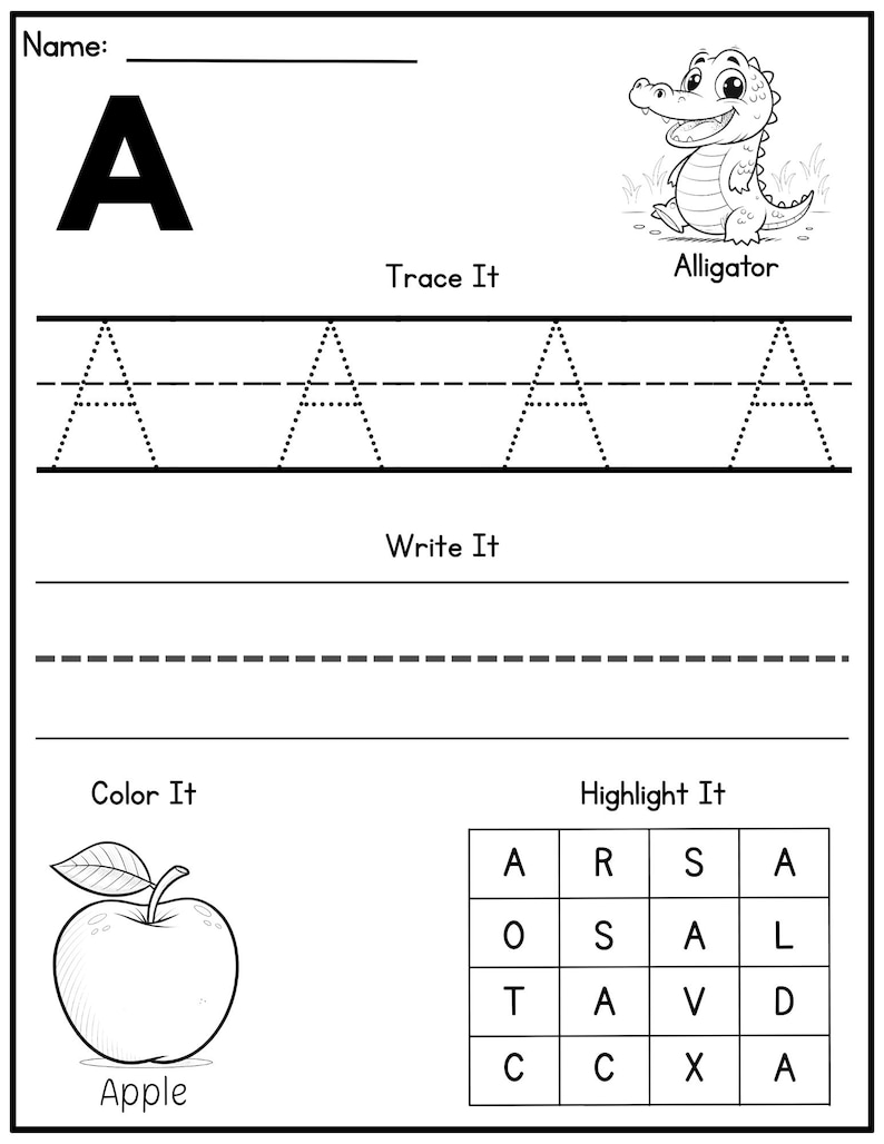 26 Printable Trace the Alphabet Worksheet I Know My Letters Worksheets ...