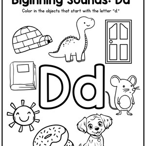 Alphabet Beginning Sounds Coloring Pages Beginning Sounds Worksheets ...
