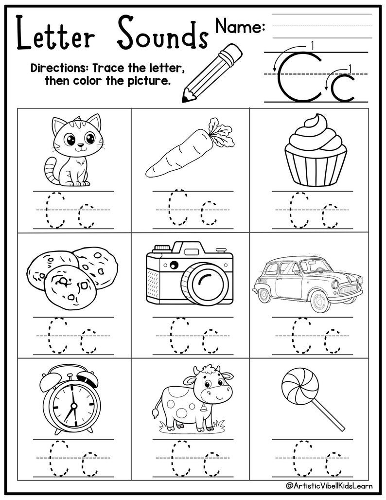 26 Printable Alphabet Letter Sounds Worksheets. Kindergarten ...