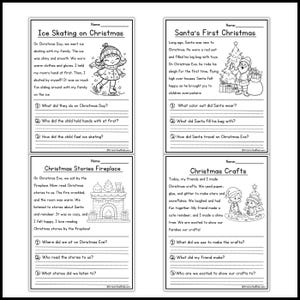 Christmas Reading Comprehension Fluency Passages and Questions First ...