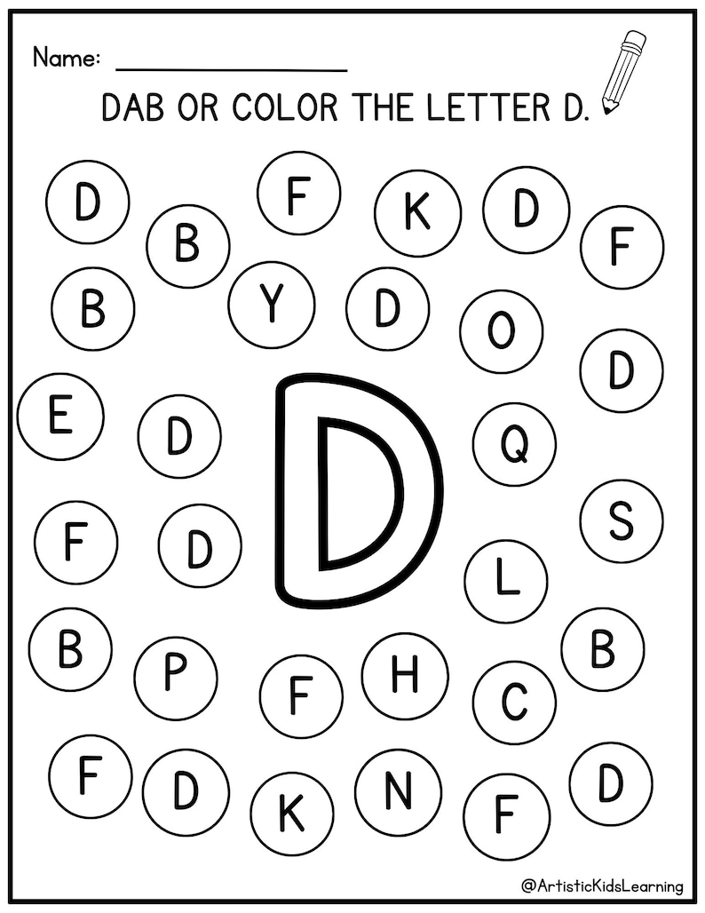 26 Printable Alphabet Uppercase Dab It Worksheets. Preschool-kdg ...