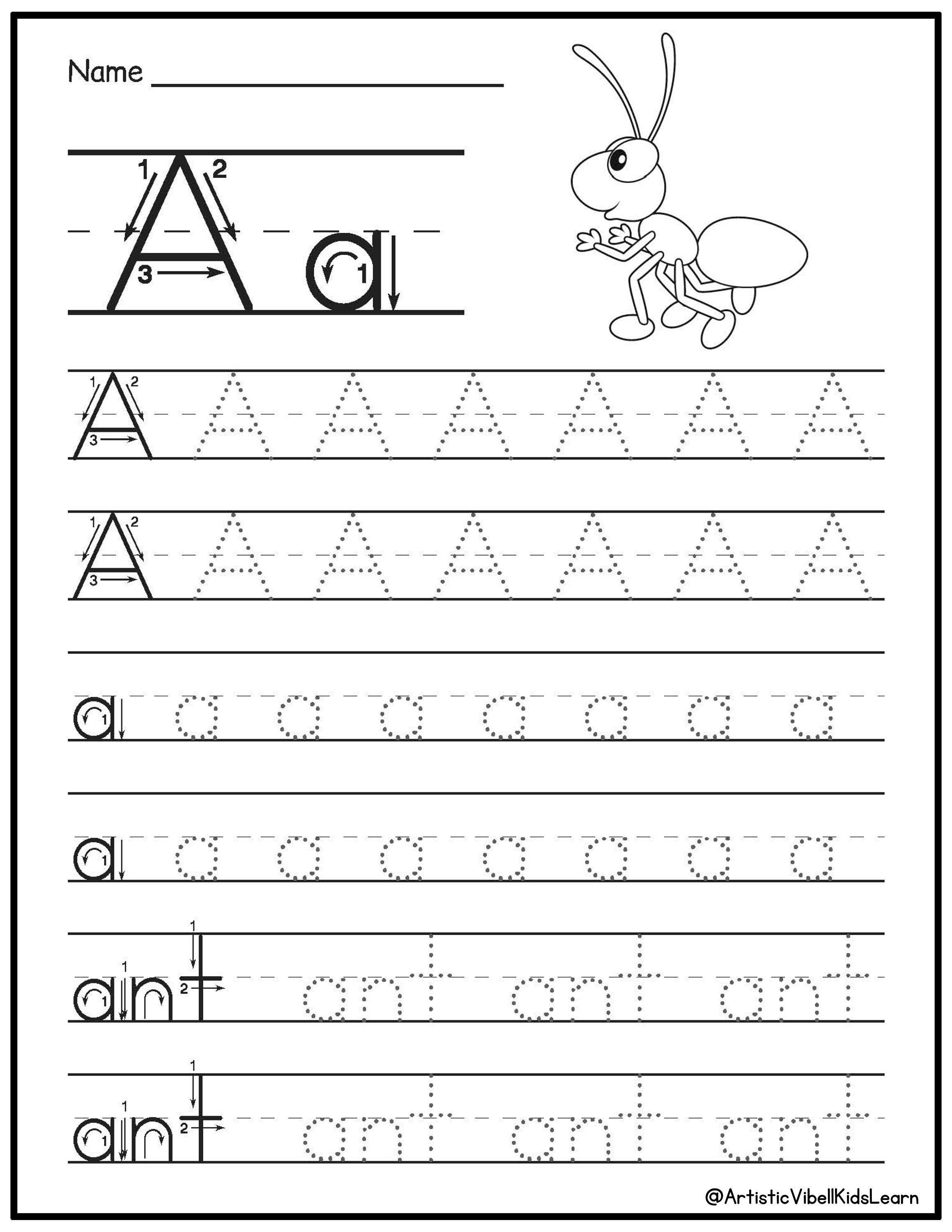 26 Printable Trace the Alphabet I Know My Letters Worksheets. Preschool ...