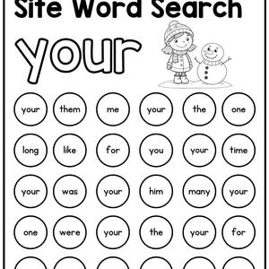 100 Printable Let's Find Fry 1st Hundred Sight Words Find Worksheets ...