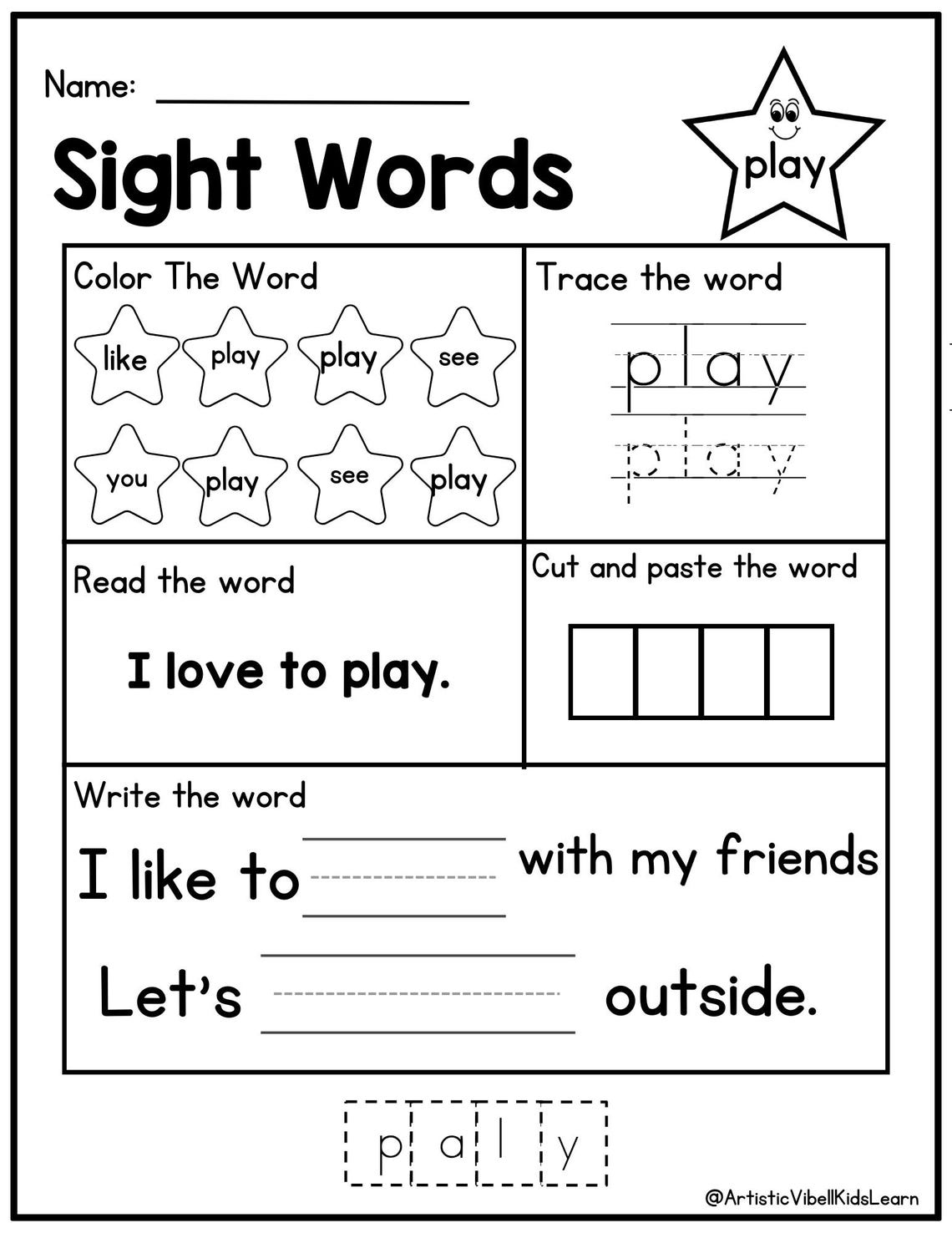 40 Printable Let's Learn Fry 1st Forty Sight Words Worksheets ...