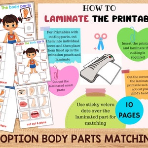 Body Parts Matching Game Bundle Activity Printable, Toddler Busy Book ...