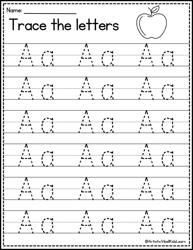 52 Alphabet Tracing Worksheets | Uppercase & Lowercase Letters A–Z | 52 ...