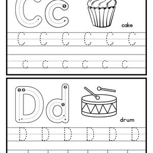 26 ABC Phonics Tracing Cards. Preschool Kindergarten Printable Activity ...