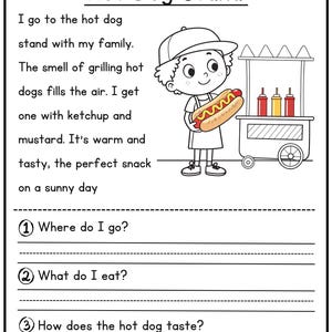 1st Grade Summer Reading Comprehension Passages Kindergarten Passages ...