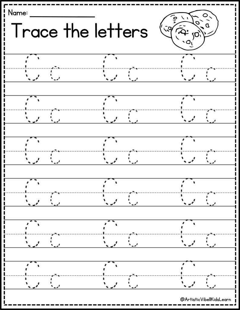 26 Printable Trace the Alphabet Worksheets. Preschool Kindergarten ...