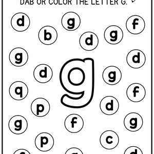 26 Printable Alphabet Lowercase Dab It Worksheets. Preschool-kdg ...