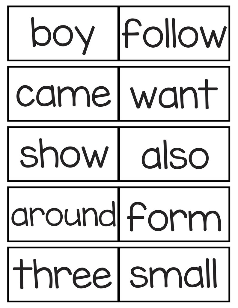 100 Printable Fry's Second Hundred Sight Word Flashcards. 1st 2-3 Grade ...