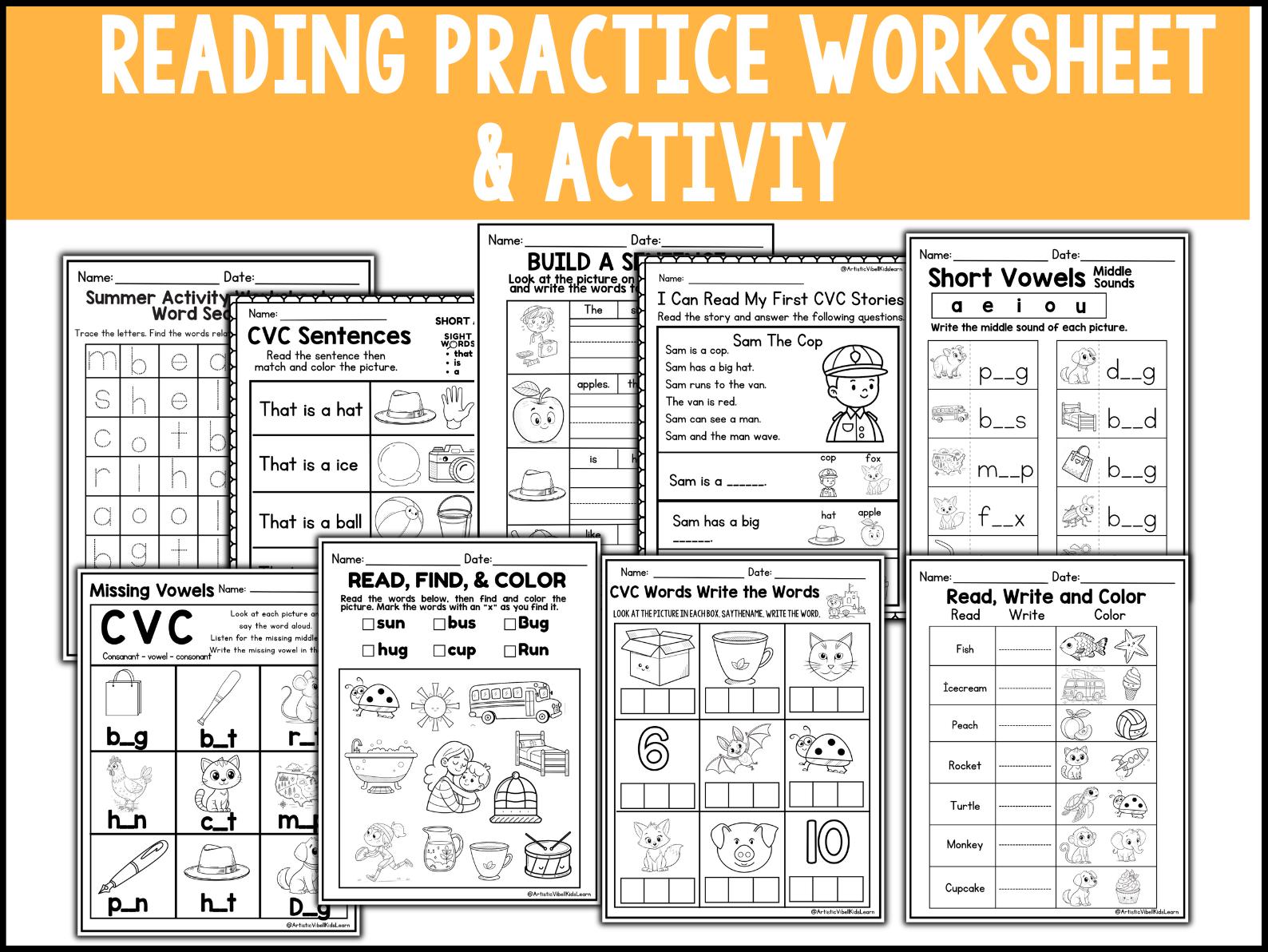 90 Kindergarten Summer Review Packet End of the Year Math and Reading ...