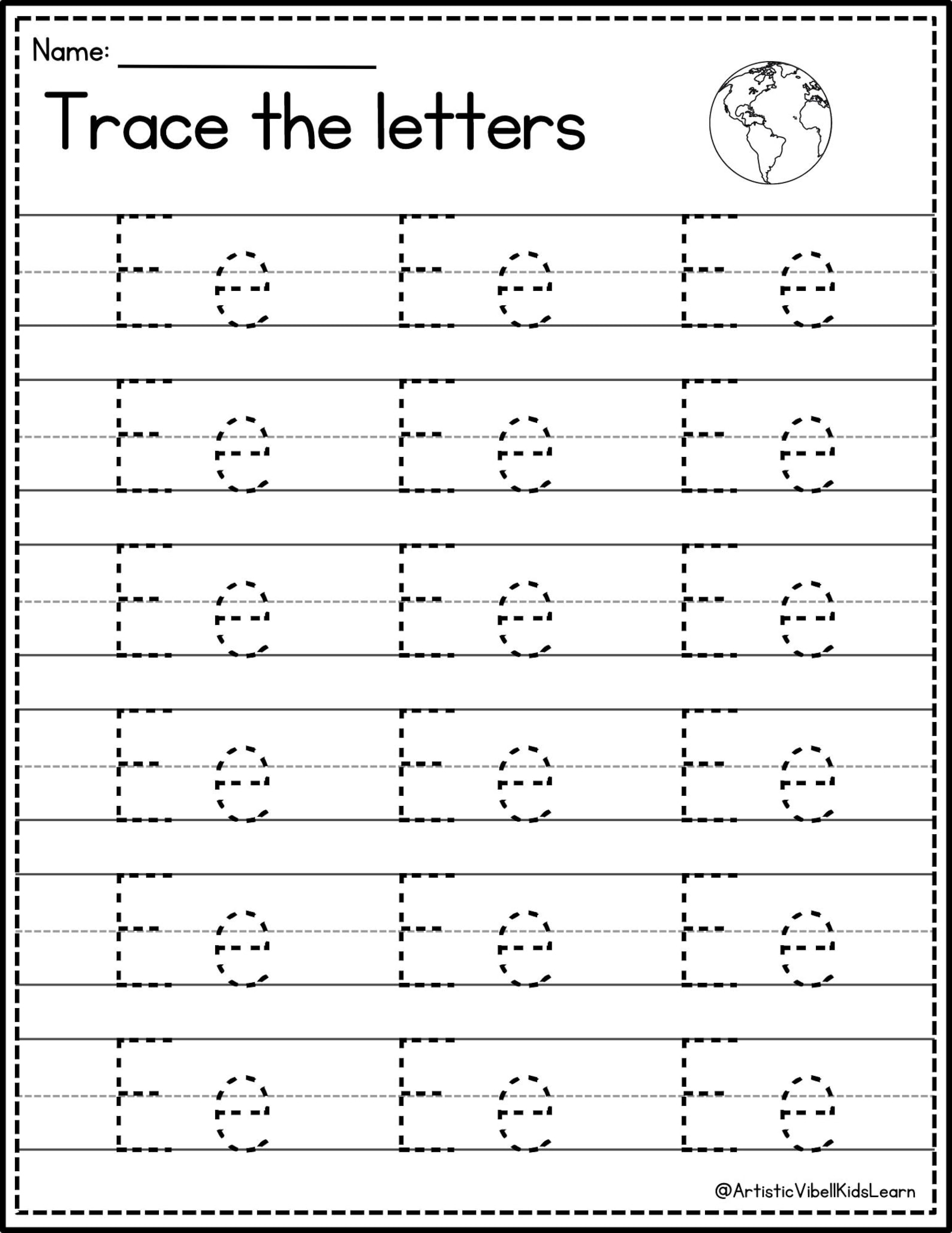 26 Printable Trace the Alphabet Worksheets. Preschool-kdg Phonics ...