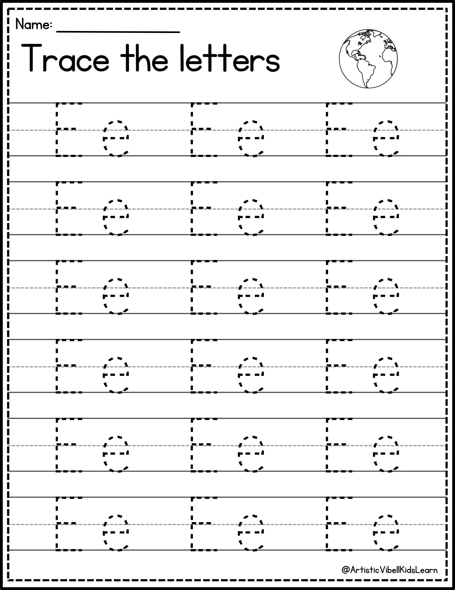 26 Printable Trace the Alphabet Worksheets. Preschool-kdg Phonics ...