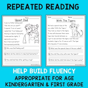 50 Kindergarten 1st Grade Reading Comprehension Passages Worksheets ...