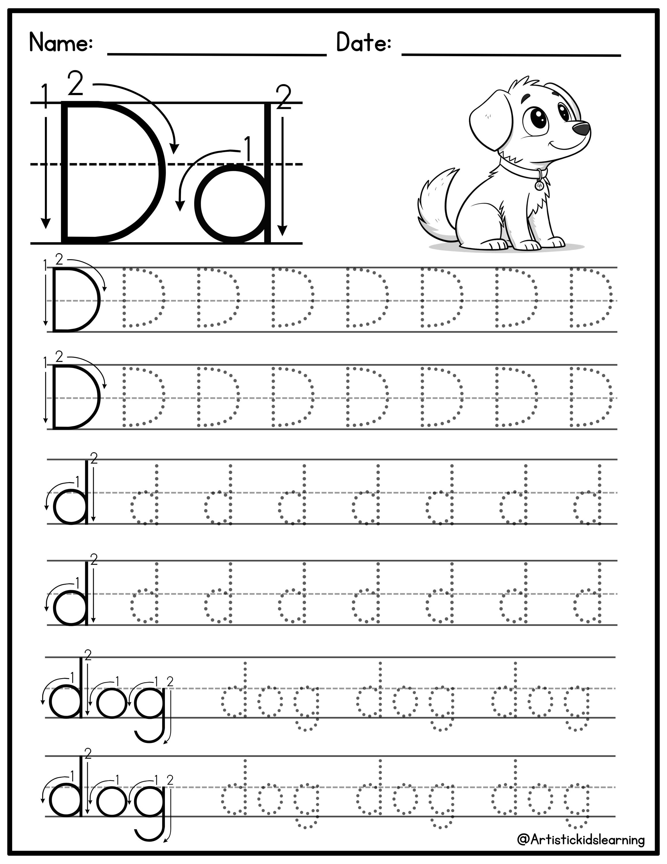 26 Printable Trace the Alphabet I Know My Letters Worksheets. Preschool ...
