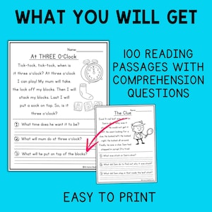 50 Kindergarten 1st Grade Reading Comprehension Passages Worksheets ...