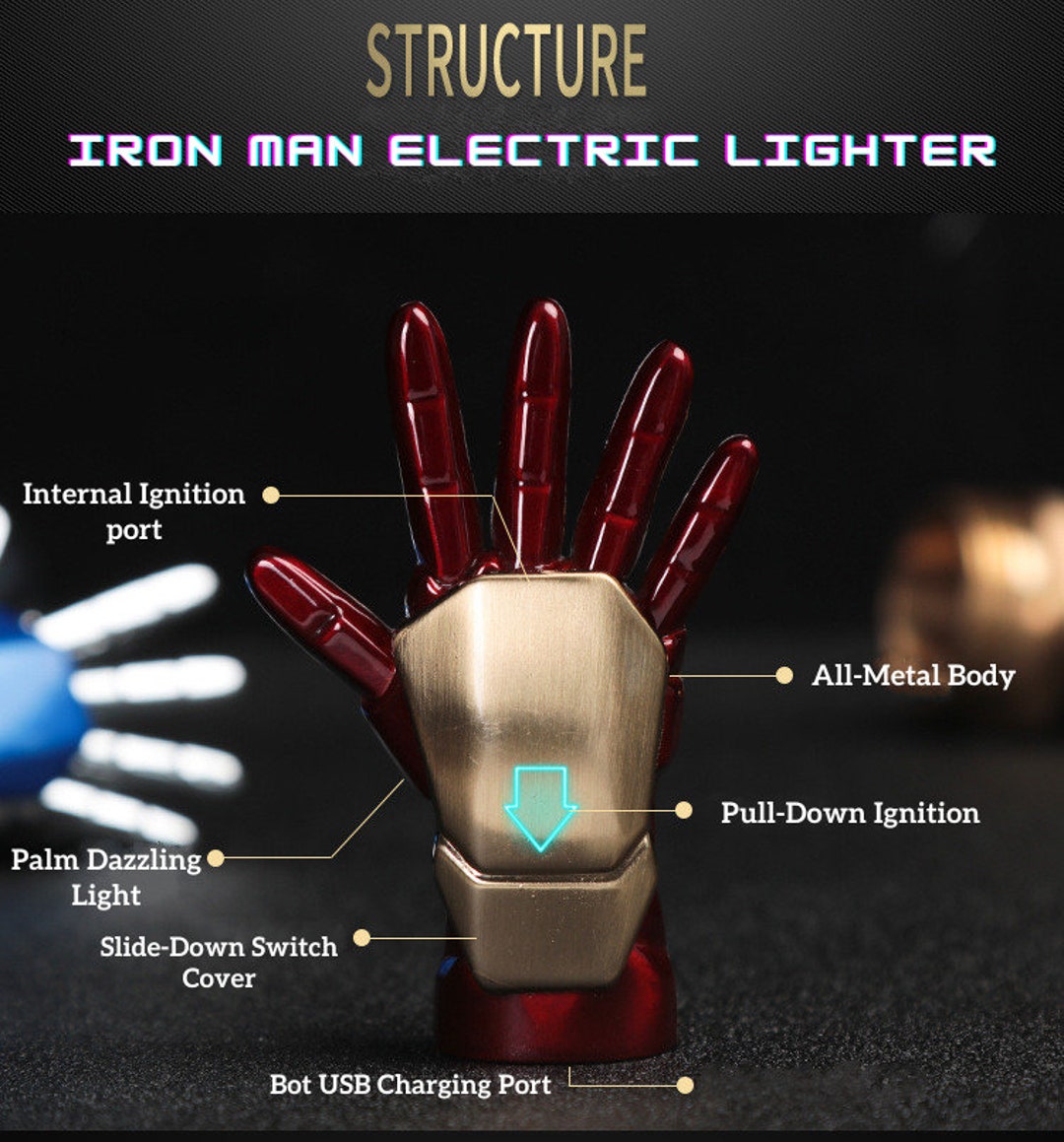 Iron Man Electric Lighter USB Charging, Gift Packaging - Etsy