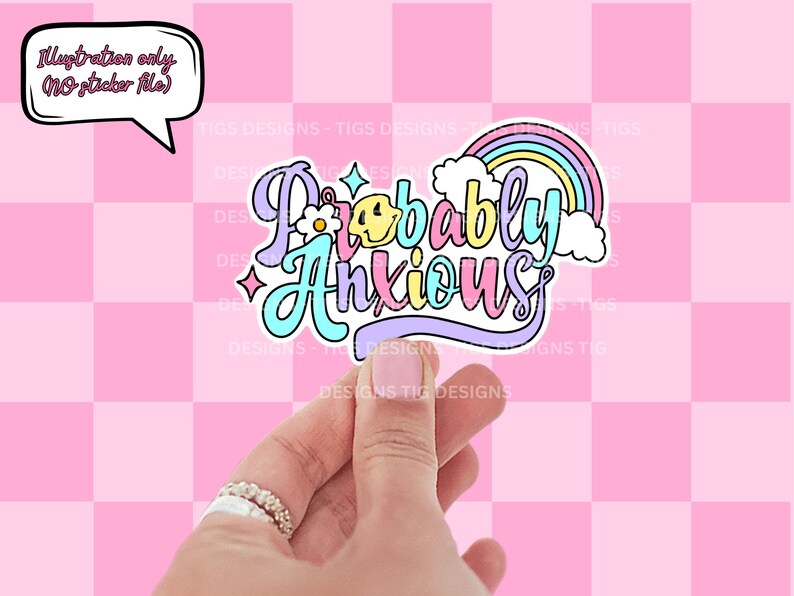 Probably Anxious SVG, Mental Health Svg, Colourful Svg, Mental Health ...