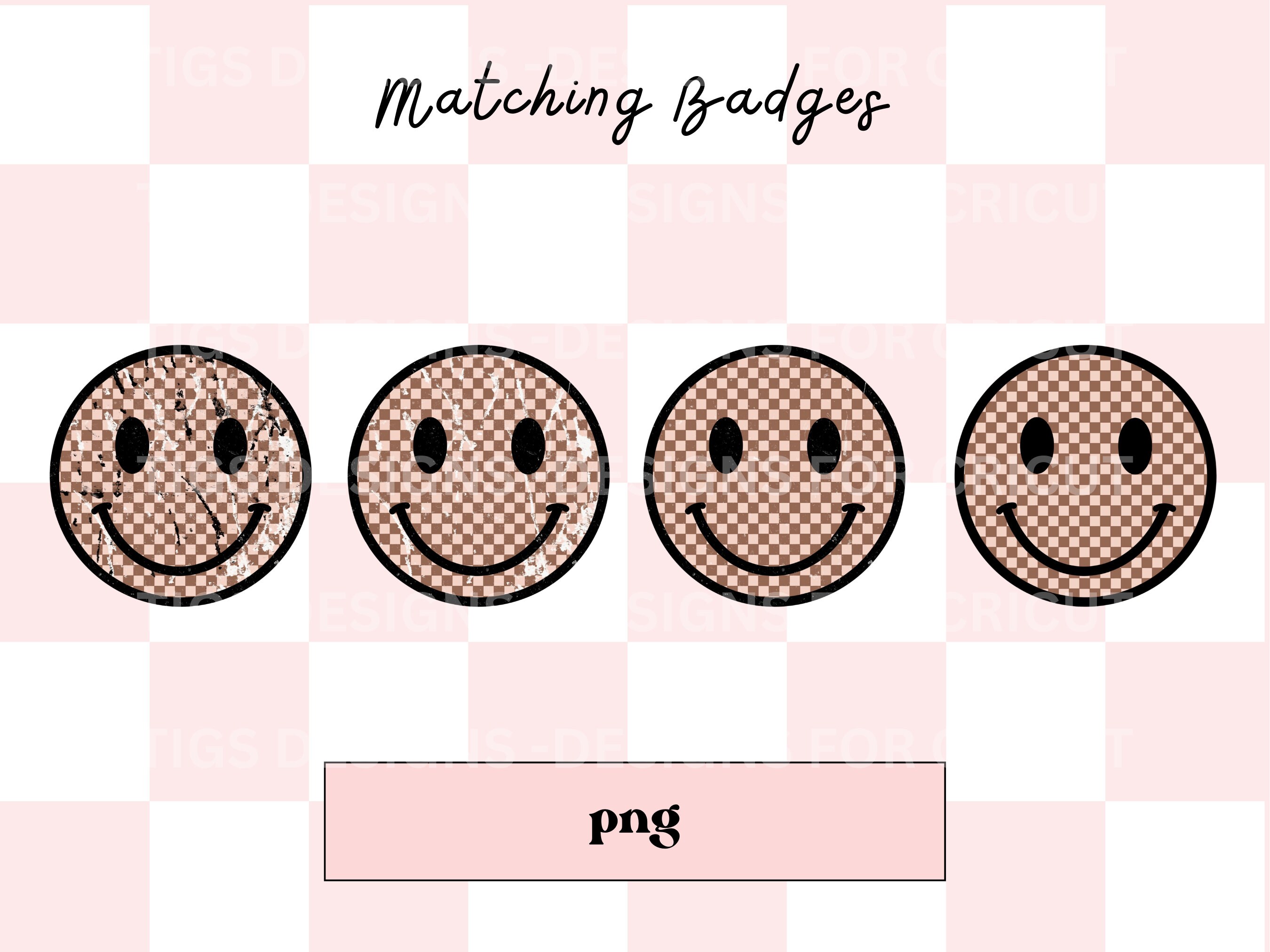 Checkered Smiley Face PNG Retro Distressed Groovy Smiley Face Check ...