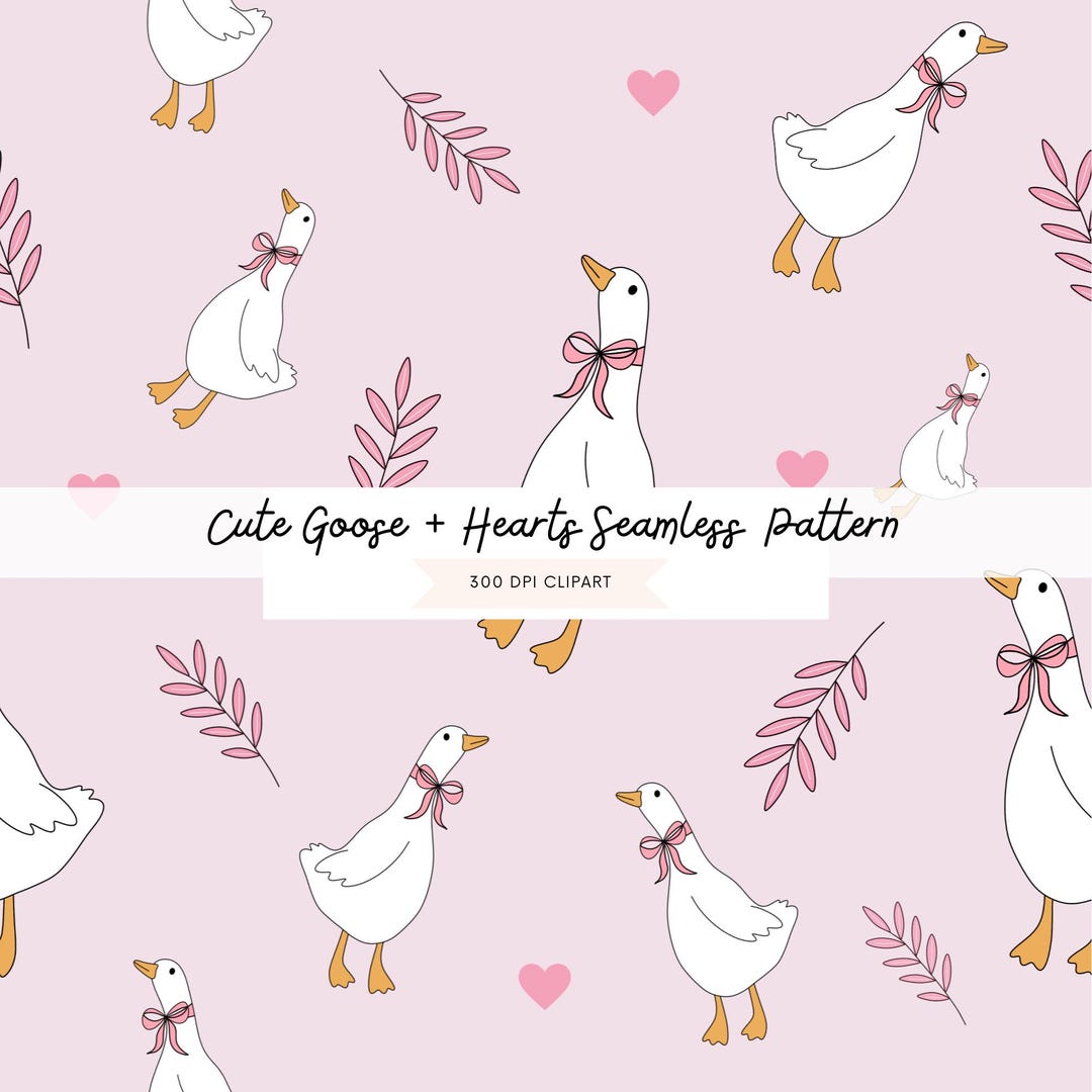 Goose Seamless Pattern | Pink Nursery Fabric, Farm Animal Print ...