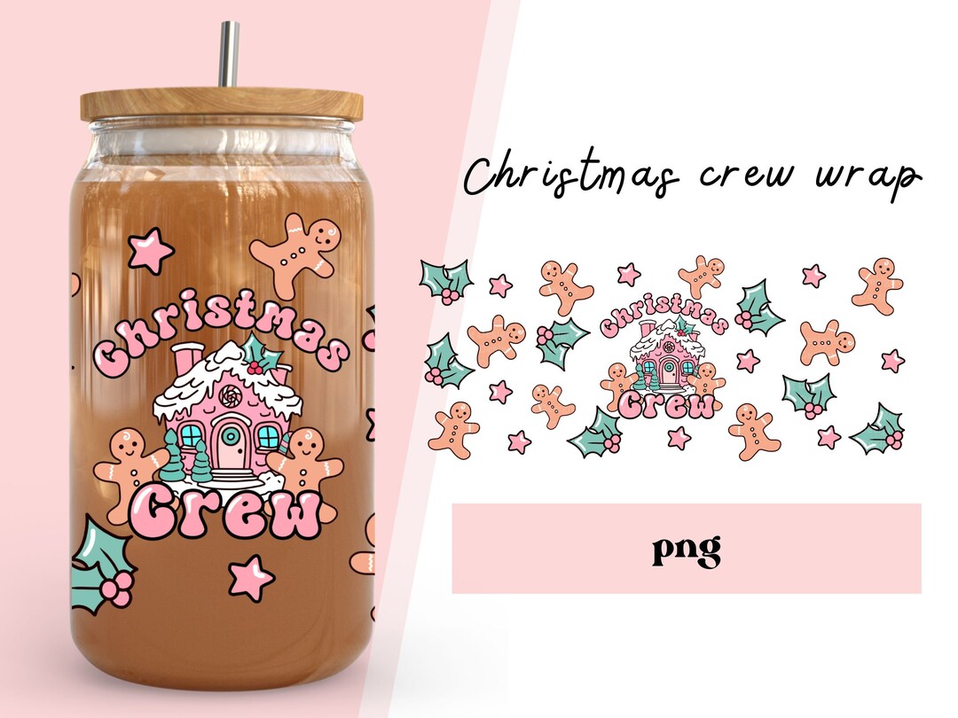 16oz Libby Wrap Christmas Crew Png Pink Christmas Design - Etsy
