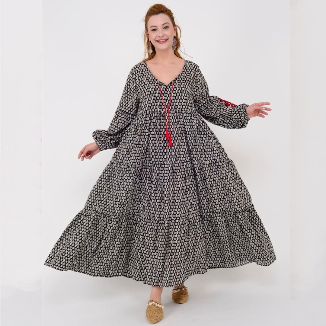 WOMEN'S 100% COTTON Dresses, Long Boho Cotton Dress, Casual Cotton ...
