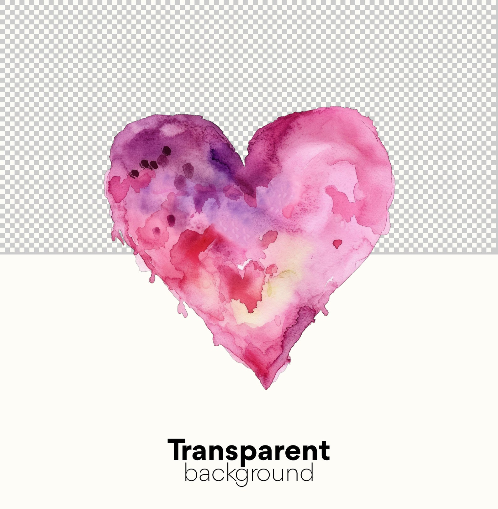 Pink Heart Clip Art, Heart Clipart, Watercolor Hearts for Mother's Day ...