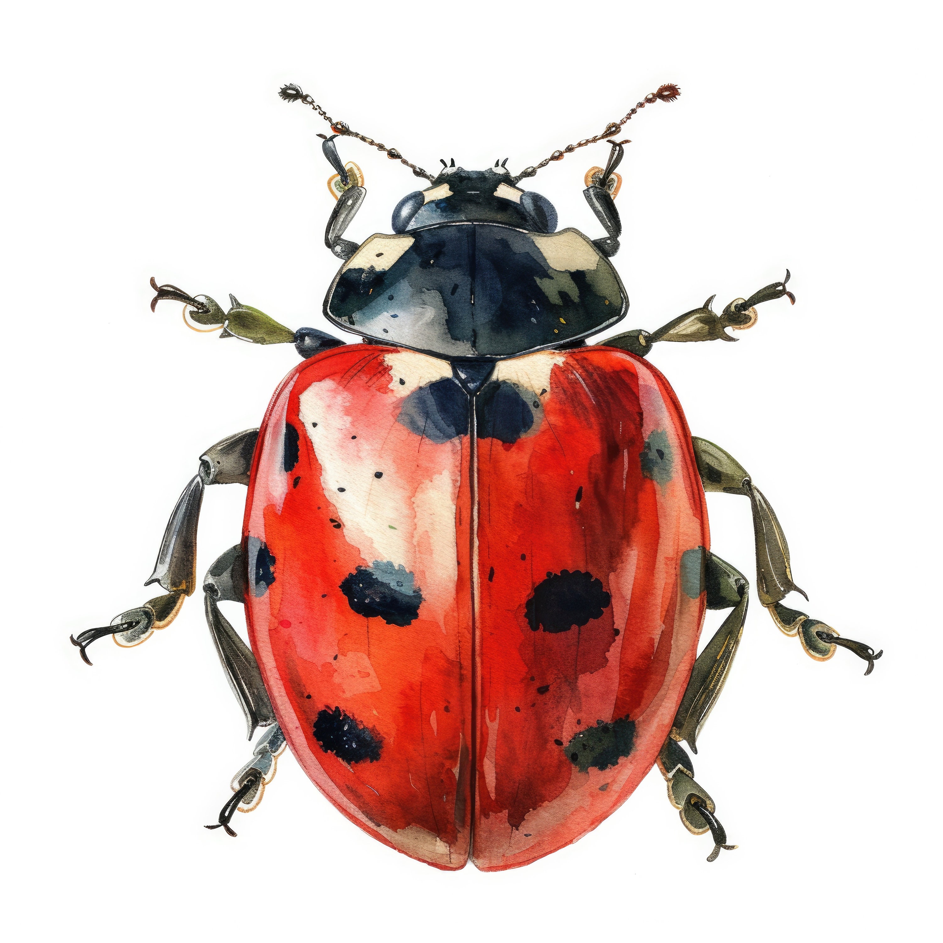 Ladybug Clipart, Watercolor Ladybug Insect Clipart, Digital Download ...