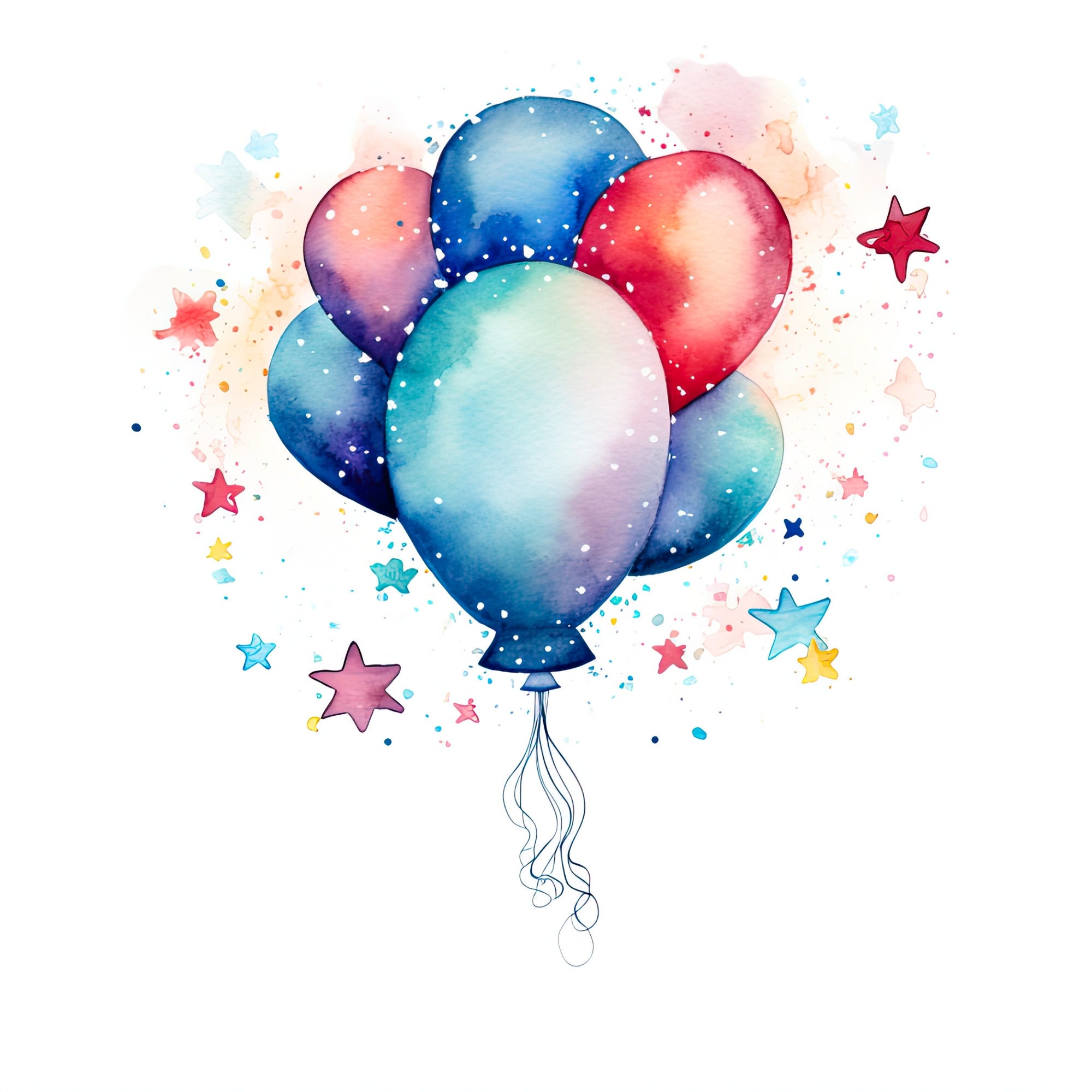 Balloon Clipart: Balloon Overlays, Glitter Balloons, Party & Birthday ...