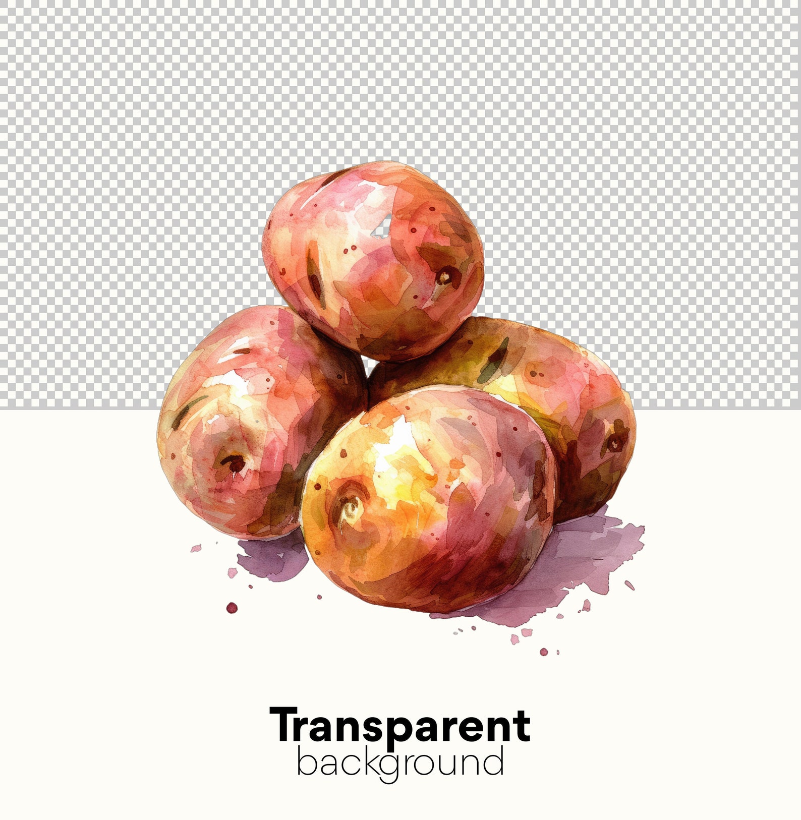 Potato Clipart Pack, Commercial Use Food Clip Art, Watercolor Potato ...