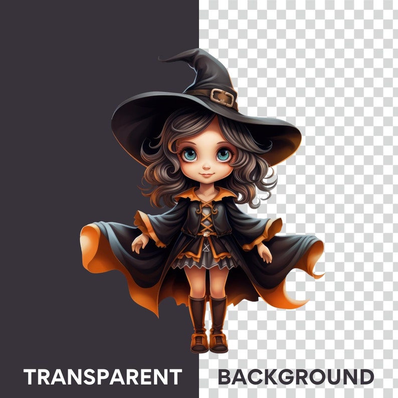 Halloween Characters Set - 30 PNG Clipart, Halloween Illustration ...