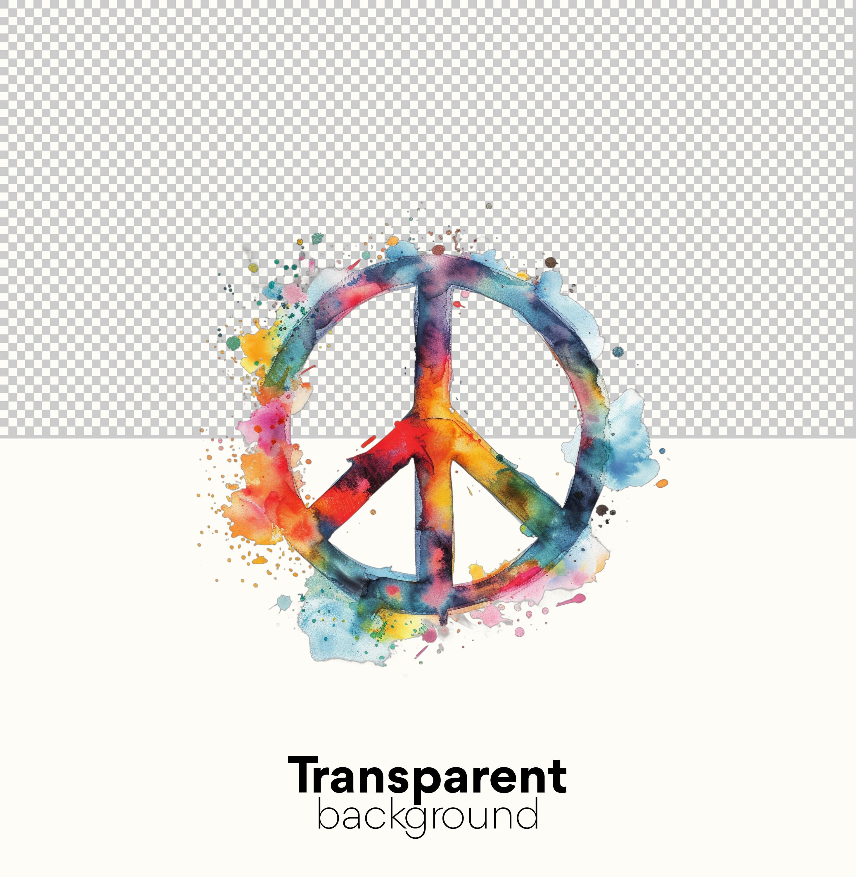 Peace Sign Clipart Sublimation Design Digital Download of Floral Peace ...