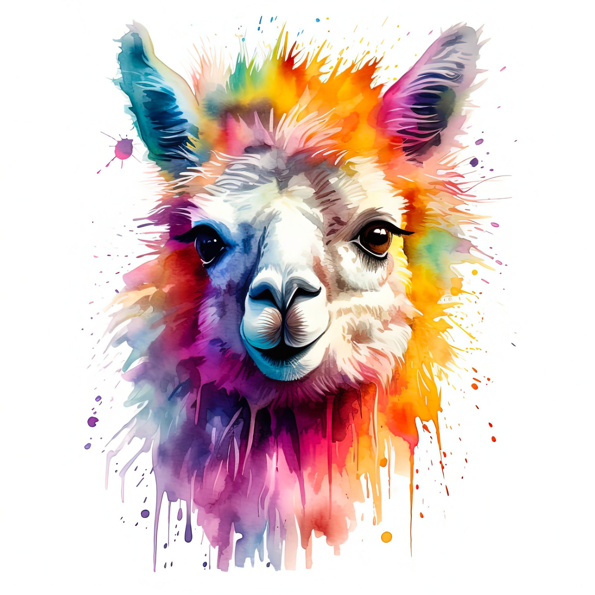 Llama Clipart Bundle: Alpaca Clipart, Watercolor Clipart, Cute Llama ...