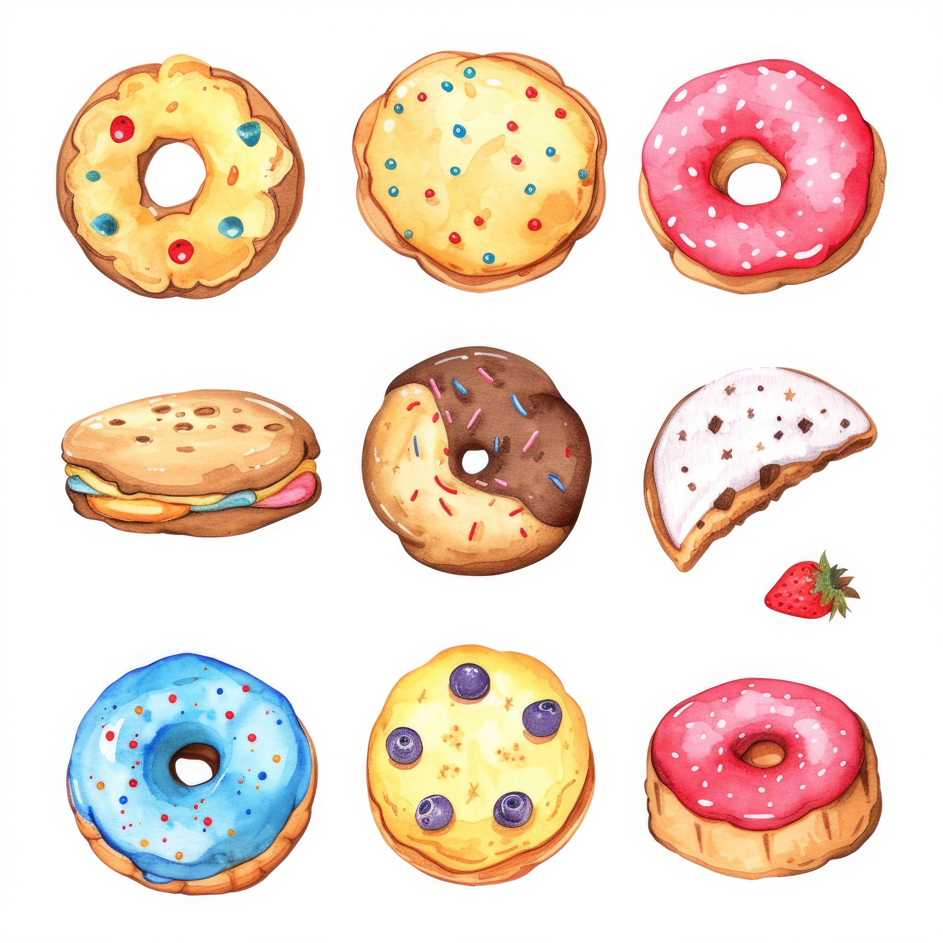 Cookies Clipart Bundle Food & Baking Clipart, Watercolor Cookies ...