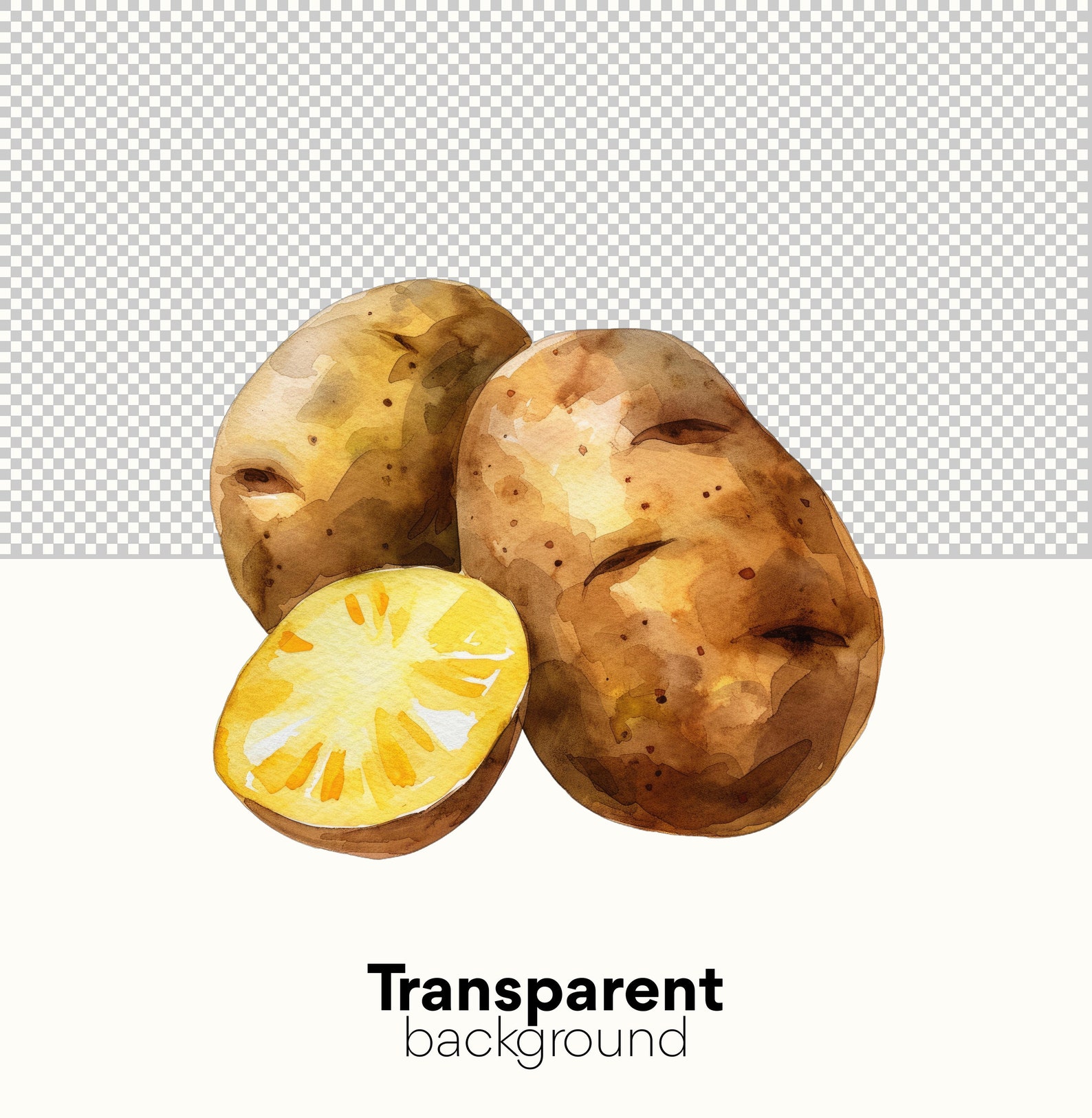 Potato Clipart Pack, Commercial Use Food Clip Art, Watercolor Potato ...