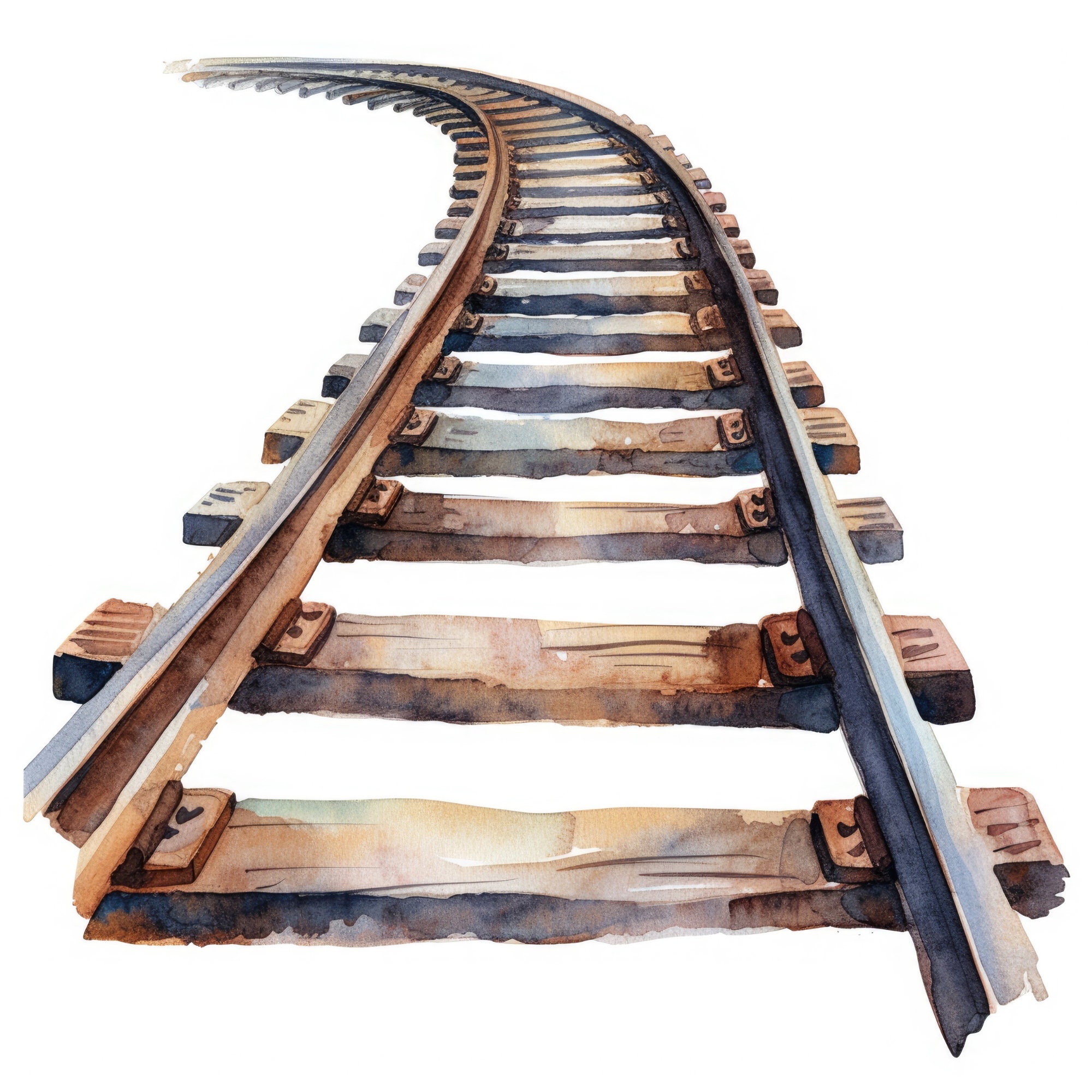 Train Track Clipart Set, Train Carriages, Railroad Clip Art, Digital ...