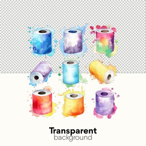 Toilet Paper Clipart 23 High-quality Pngs Watercolor, Digital Planners ...